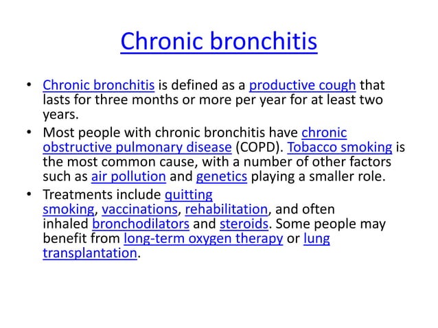 bronchitis - CHRONIC BRONCHITIS | PPTX | Lung and Respiratory Health ...