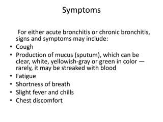 bronchitis - CHRONIC BRONCHITIS | PPTX