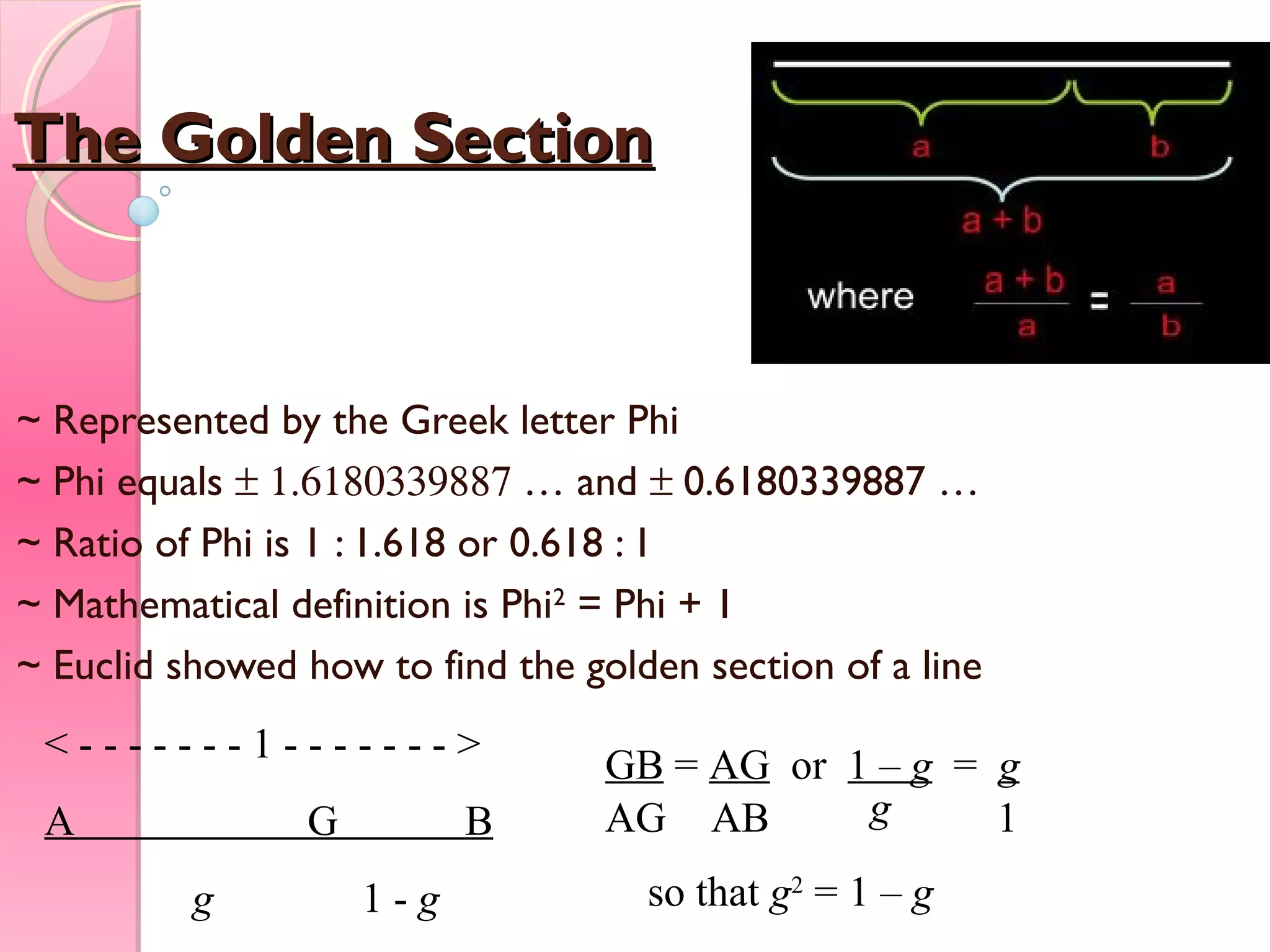 golden section | PPT