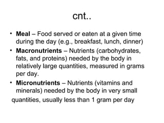 nutrition basics | PPT