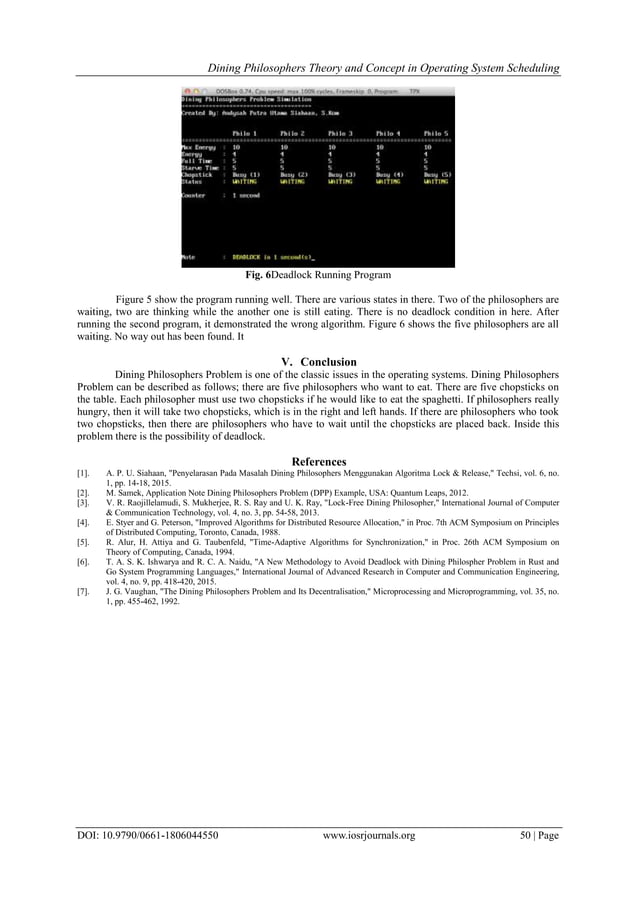 Zuhri ramadhan dining philosophers theory and concept in operating system | PDF