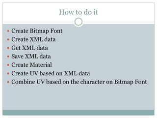 Bitmap Font (BMF) in Unity by Zulfa | PPT