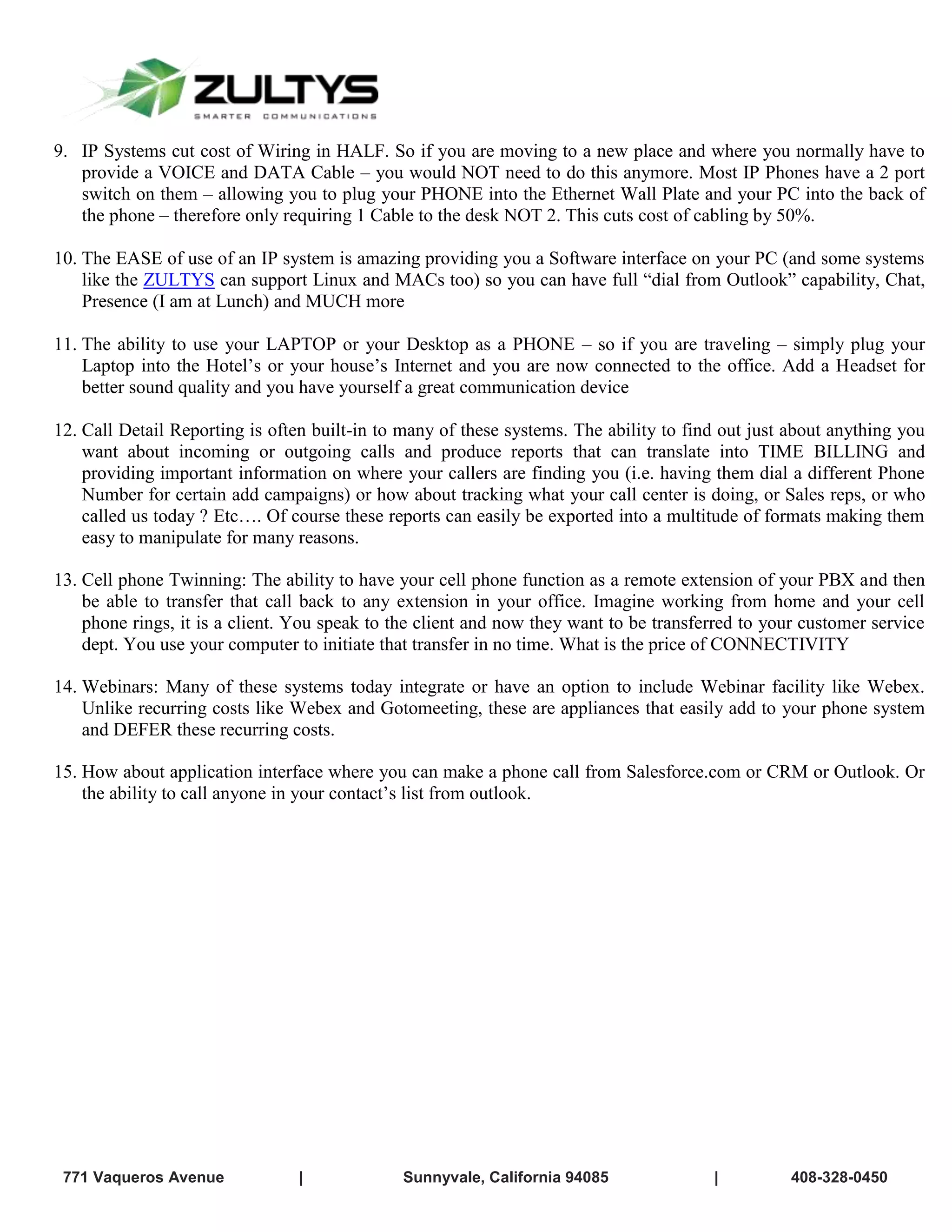 Zultys The Nerve Center Of Your Office Communication | PDF