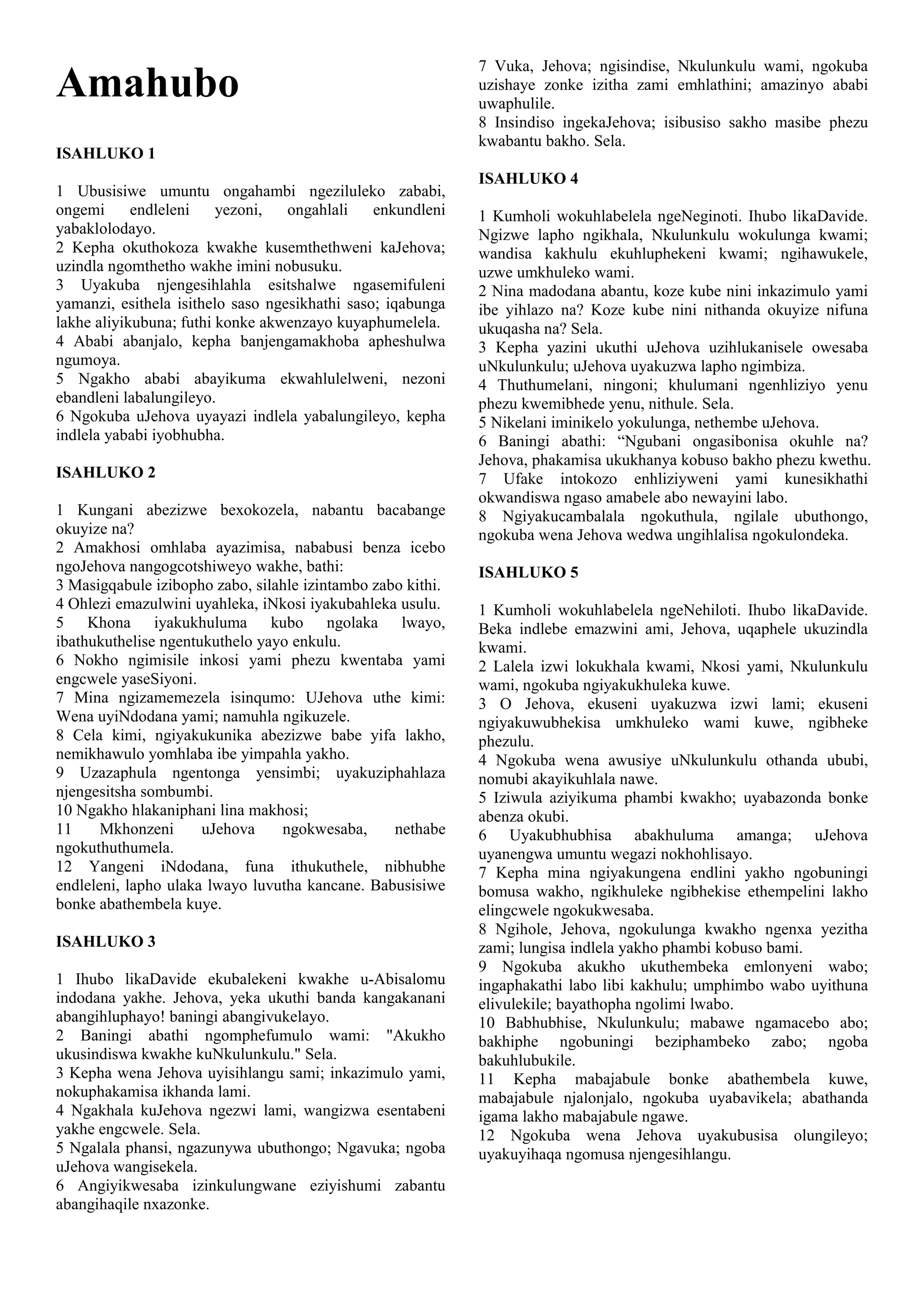 Zulu - The Book of Psalms - Google Cloud Translation.pdf
