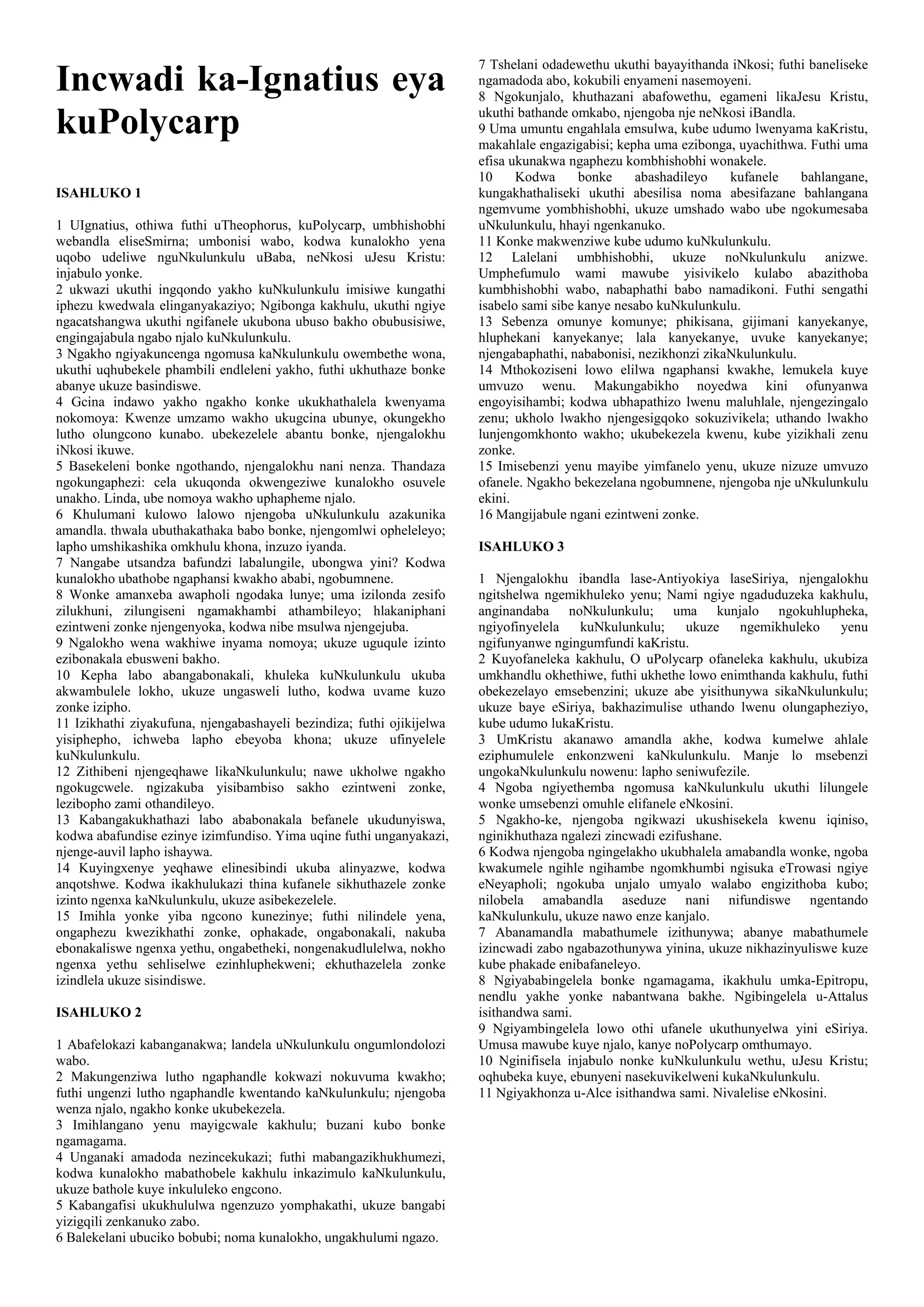 Zulu - The Epistle of Ignatius to Polycarp.pdf