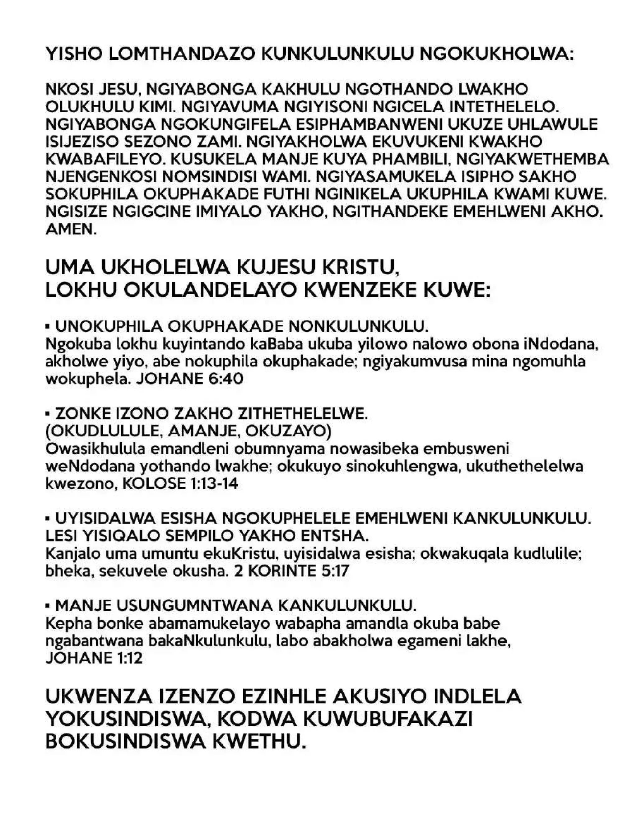 Zulu Gospel Tract - You Can Be Sure of Heaven | PDF