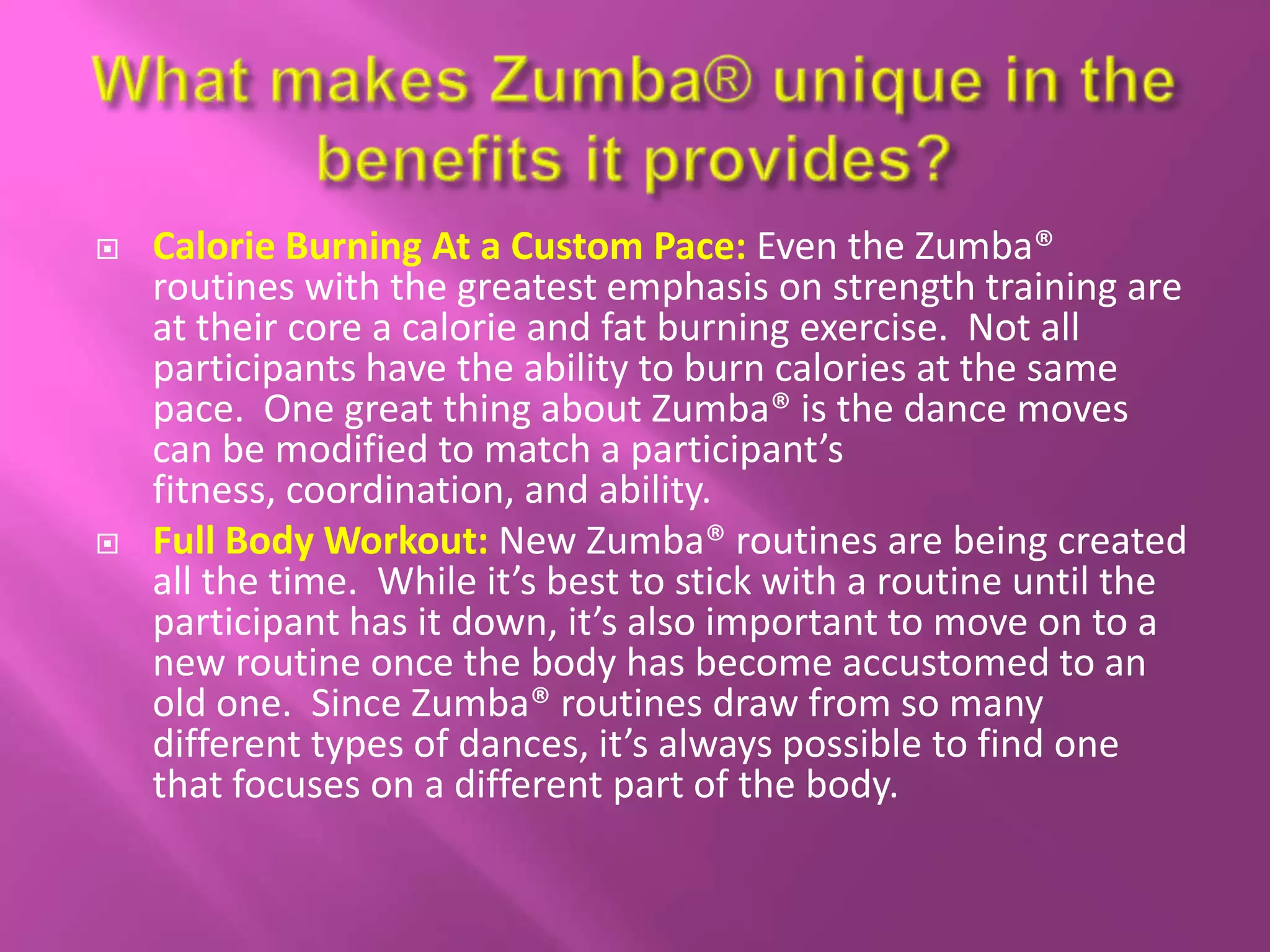 Zumba ppt | PPTX