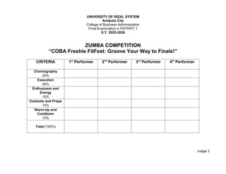 Zumba Rubrics for Judges in PATHFIT.docx
