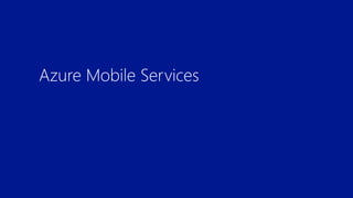 Azure Mobile Services .NET Backend | PPSX | Web Development | Internet
