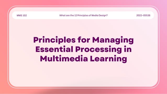 12 Principles of Multimedia Design | PDF