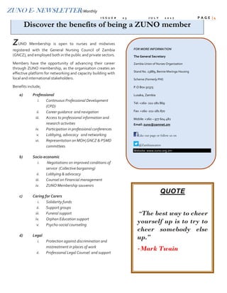 Zuno july 2017 e newsletter | PDF | Africa Travel | Travel Locations