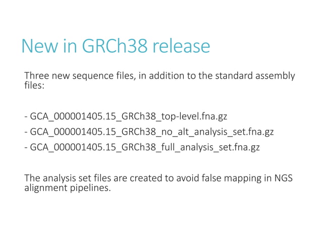hg19 (GRCh37) vs. hg38 (GRCh38) | PPTX | Genetics | Science
