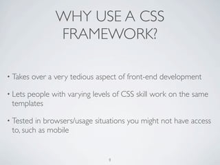 Getting started with CSS frameworks using Zurb foundation | PPT