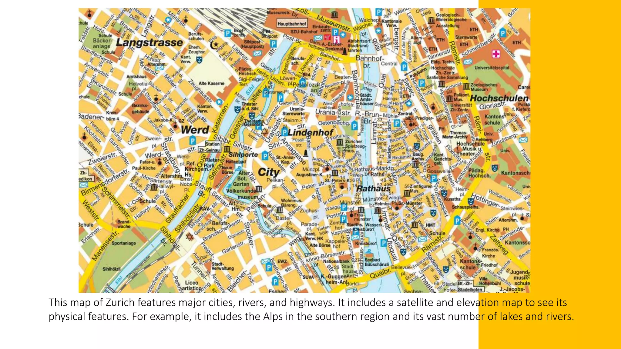Zurich city map tourist photos - Lontgrouptravel.com