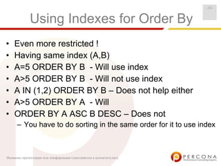 Zurich2007 MySQL Query Optimization | PPT