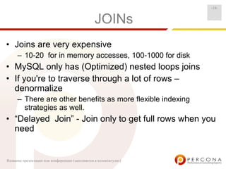 Zurich2007 MySQL Query Optimization | PPT