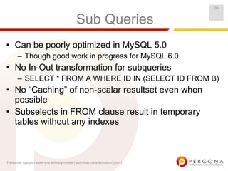 Zurich2007 MySQL Query Optimization | PPT