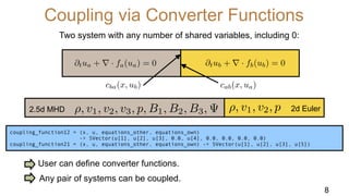 Adaptively coupled multiphysics simulations with Trixi.jl