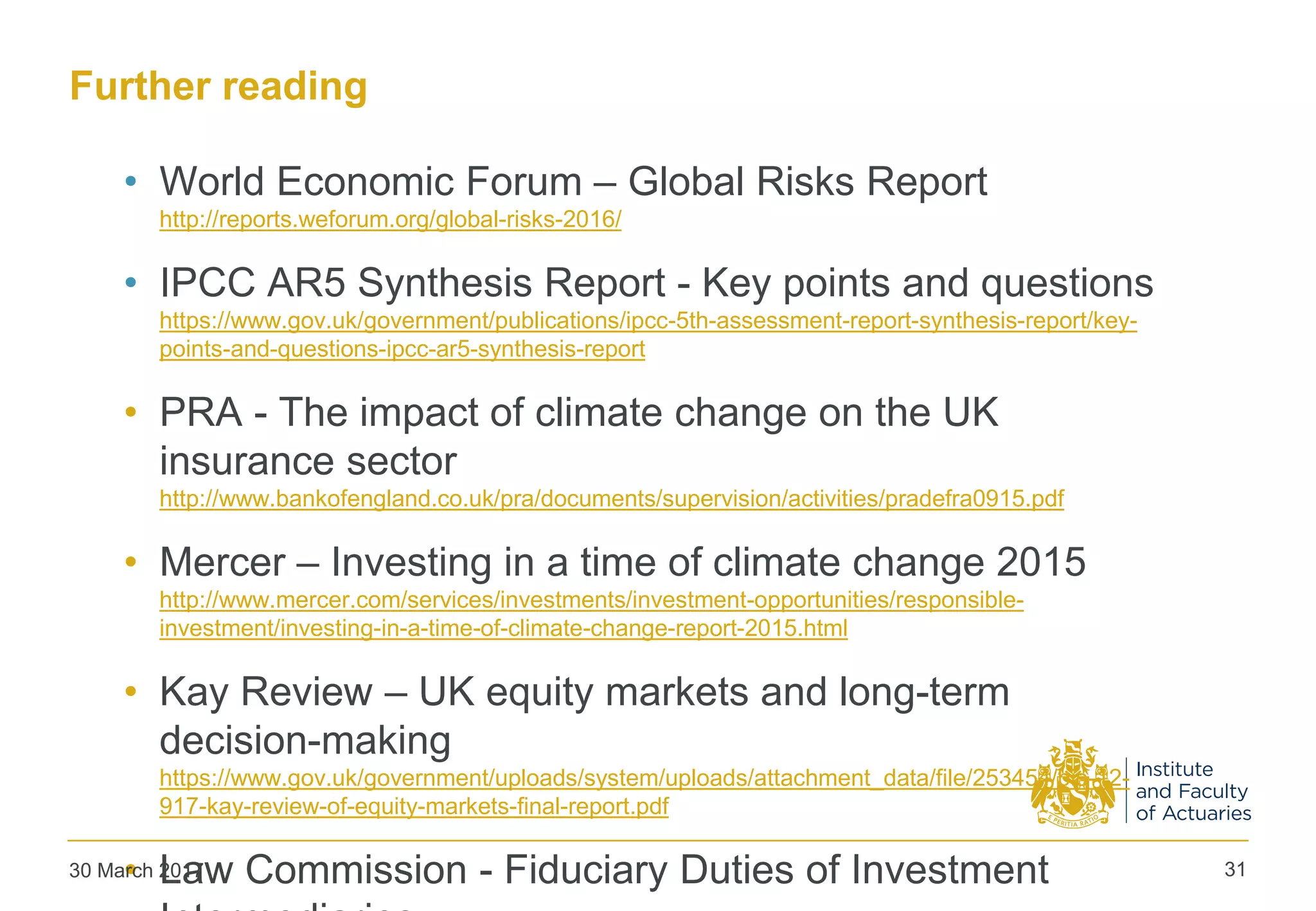 Climate change risk: an actuarial approach | PPTX