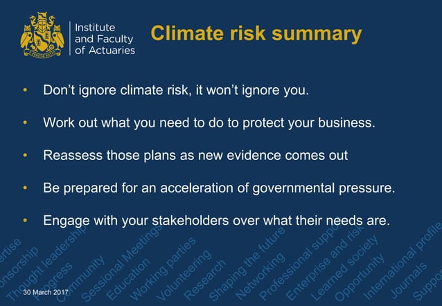 Climate change risk: an actuarial approach | PPT
