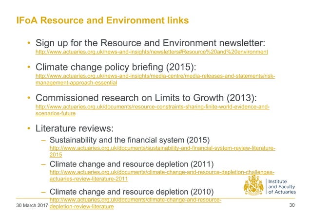 Climate change risk: an actuarial approach | PPT