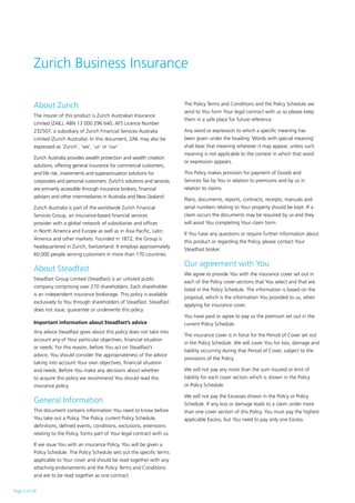 Zurich Business Pack PDS | PDF