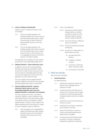 Zurich Liability PDS (Product Disclosure Statement / Policy Wording) | PDF