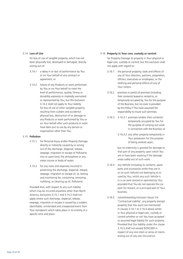 Zurich Liability PDS (Product Disclosure Statement / Policy Wording) | PDF