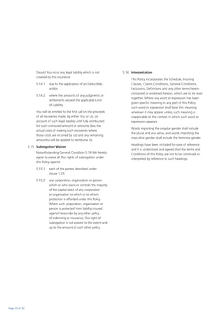 Zurich Liability PDS (Product Disclosure Statement / Policy Wording) | PDF