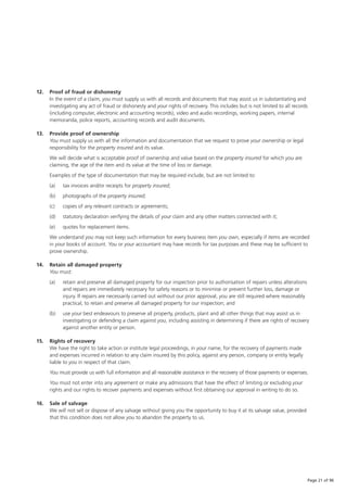 Zurich Insurance Business Pack PDS | PDF