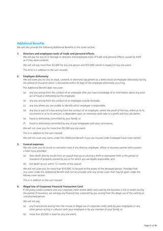 Zurich Insurance Business Pack PDS | PDF