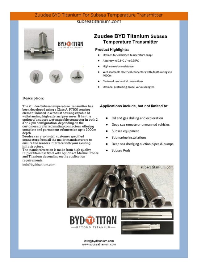 Zuudee BYD Titanium custom-made products brochure for subsea and offshore industry.pdf