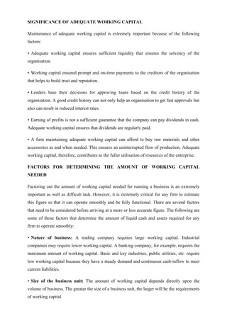 Zuvari cements working capital management | DOC