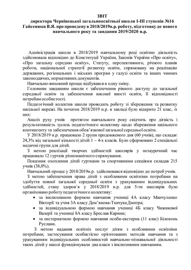 Zvit 2 2018 2019 | PDF