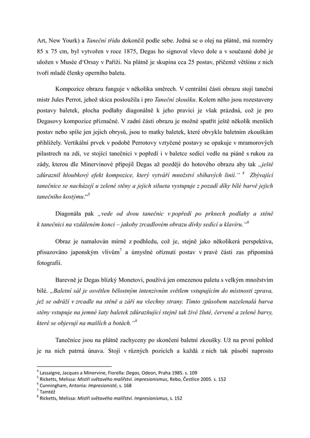 Závěrečný úkol degas - taneční třída | PDF
