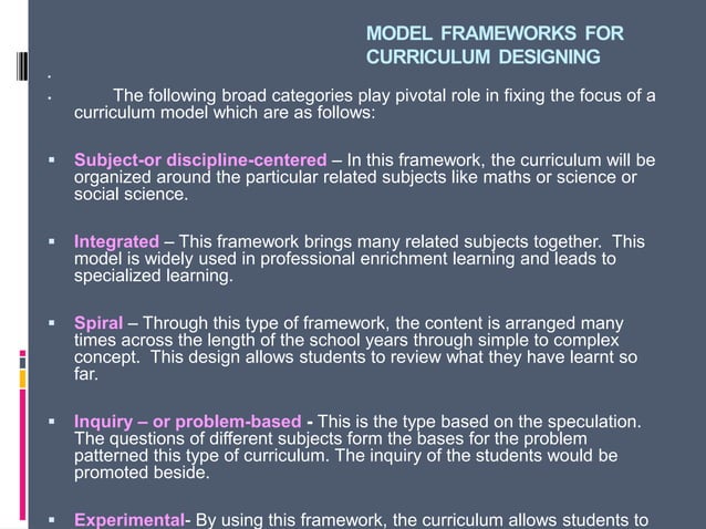 Curriculum Development - models | PPT