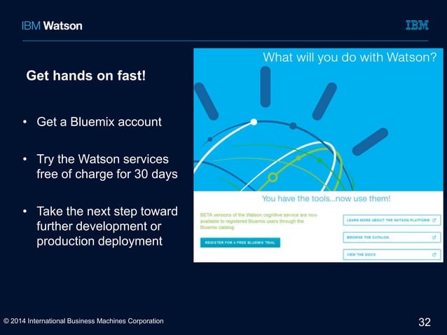 Building Your Own Watson Powered Application on Bluemix | PPT