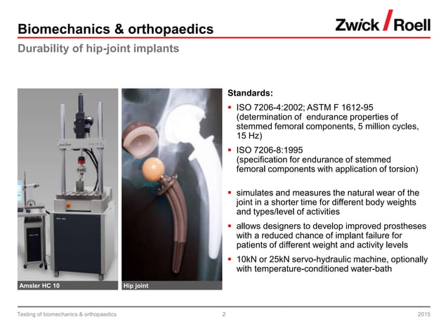 Zwick Testing Solutions for Biomechanics & Orthopaedics | PPT