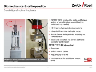 Zwick Testing Solutions for Biomechanics & Orthopaedics | PPTX