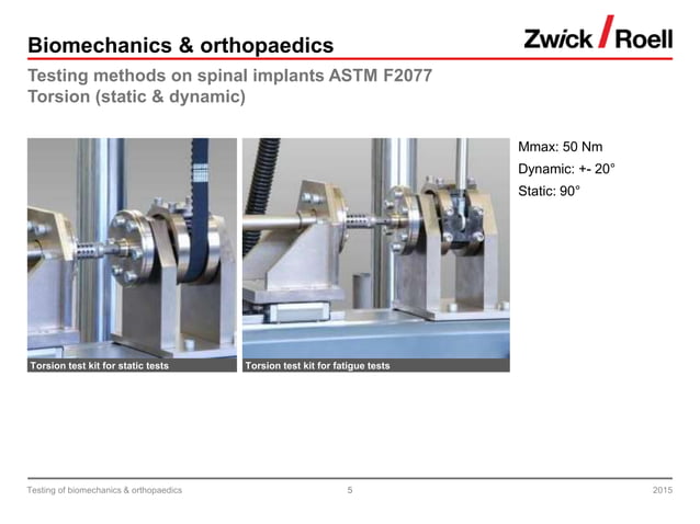 Zwick Testing Solutions for Biomechanics & Orthopaedics | PPT