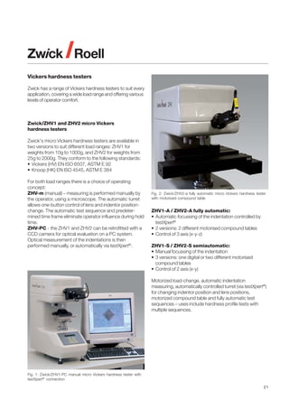Useful Hardness Testing by Zwick Hardness Testing | PDF