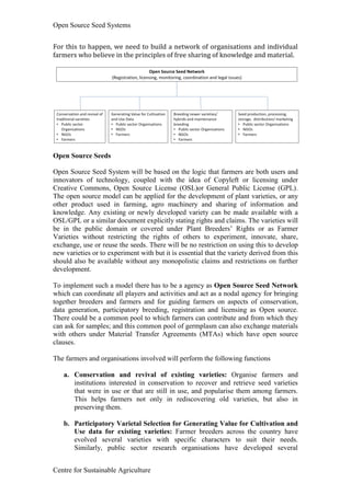 Open Source Seed Systems ~ Centre for Sustainable Agriculture | PDF