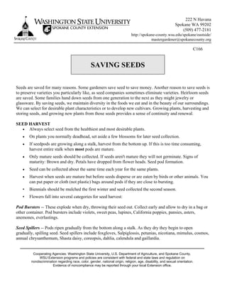 Saving Seeds ~ WSU | PDF