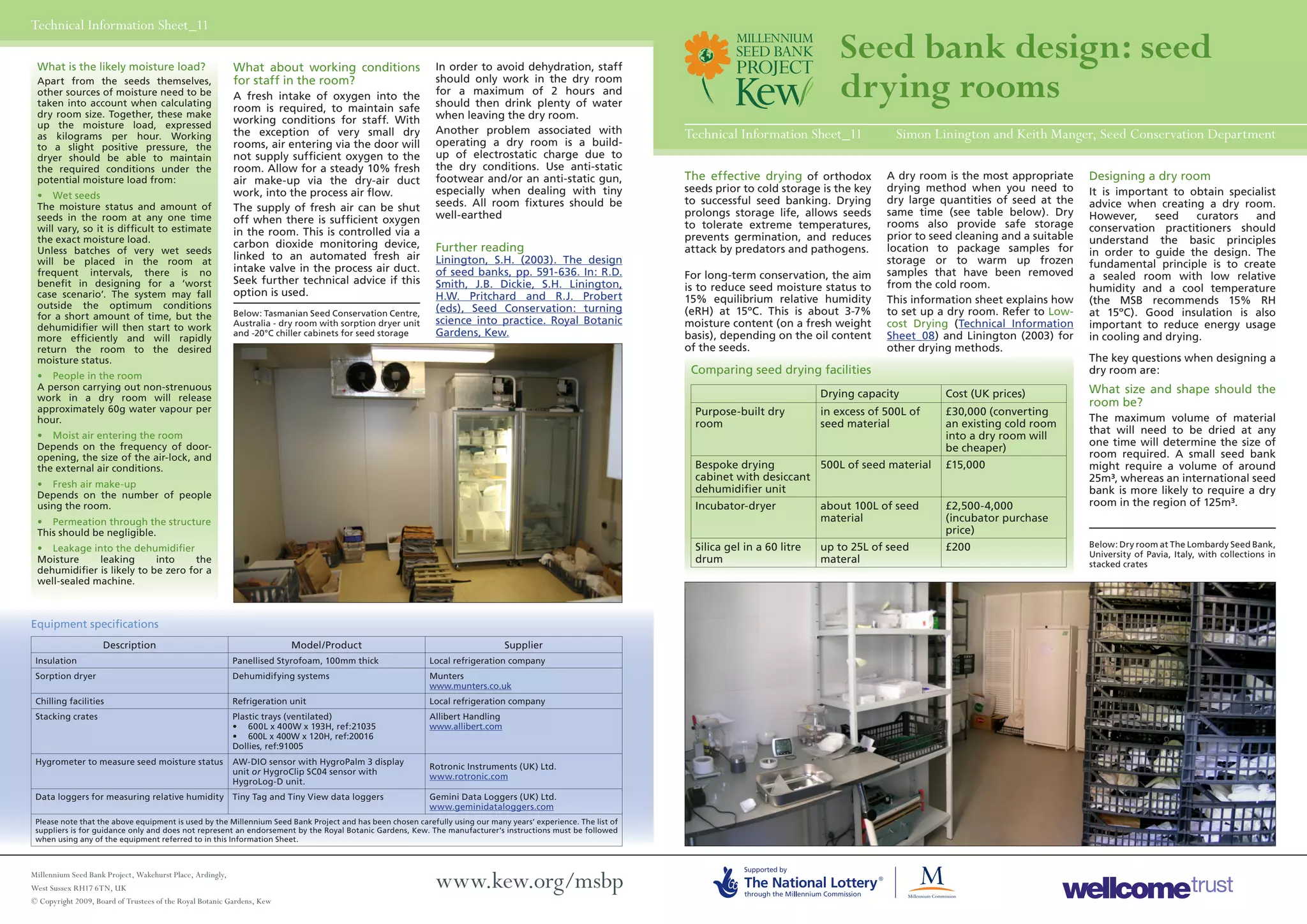 Seed Bank Design: Seed Drying Rooms | PDF