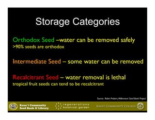 Seed Collection, Cleaning, Saving and Storage | PDF