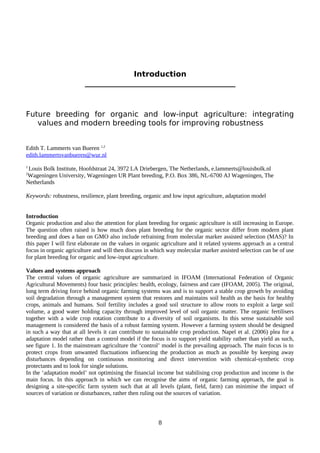 Breeding for Resilience: A Strategy for Organic and Low-Input Farming ...