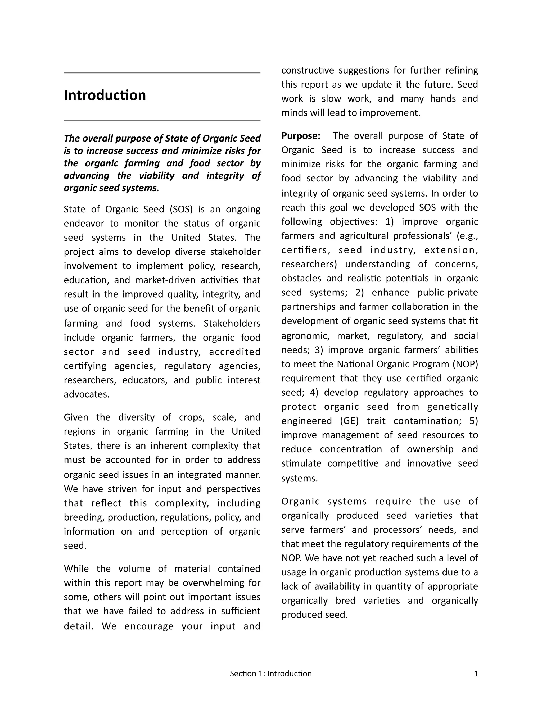 State of Organic Seed (SOS) Report Part 2 | PDF