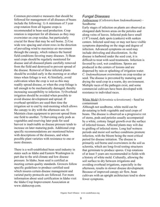The Principles and Practices of Organic Bean Seed Production in the ...