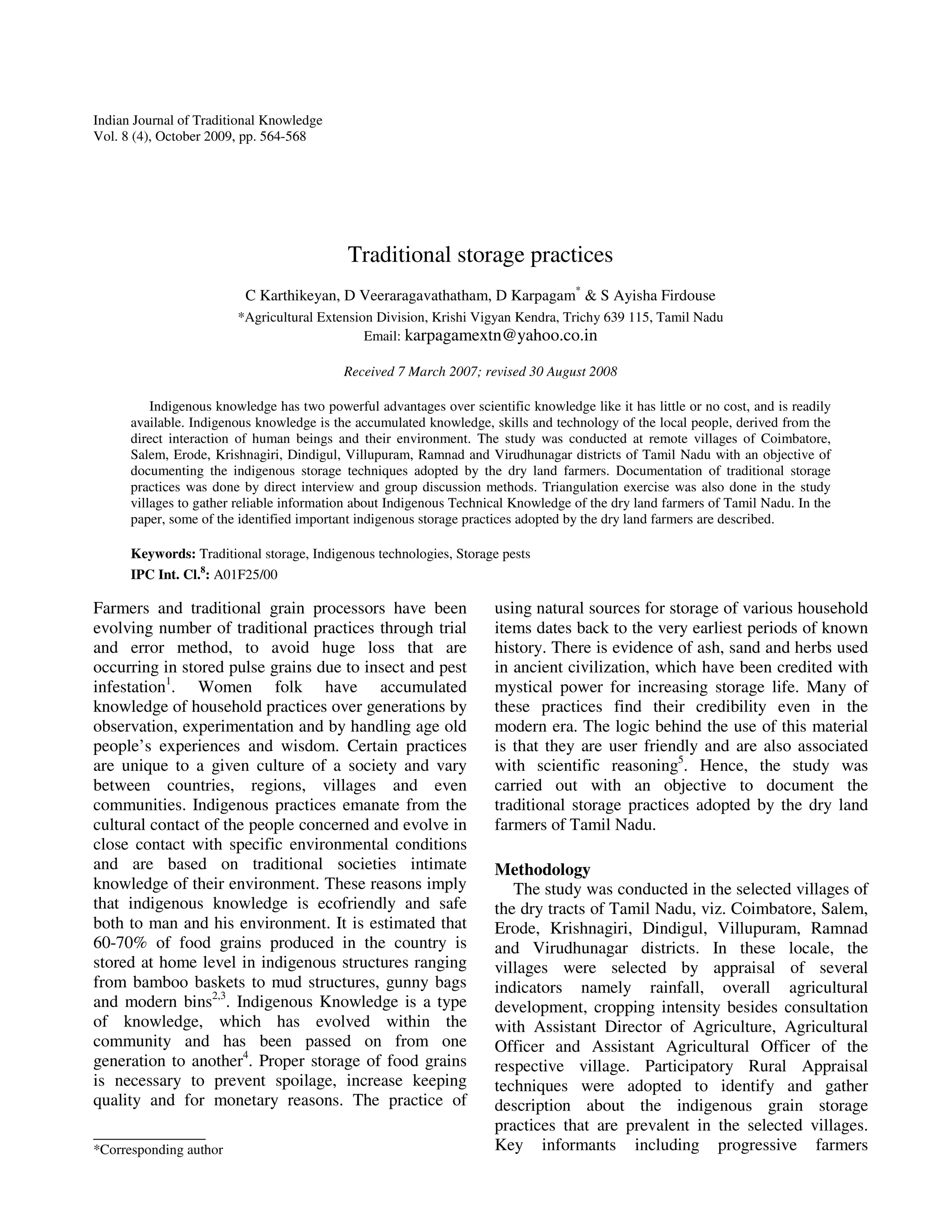Traditional Seed Storage Practices - India | PDF