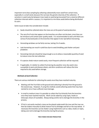 Tree Stands for Seed Production | PDF